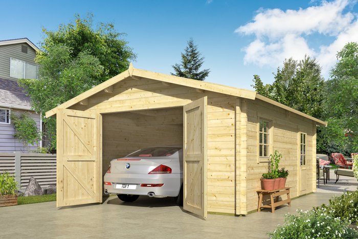 Rydell Log Garage 4.7m x 5.7m - 58mm Logs