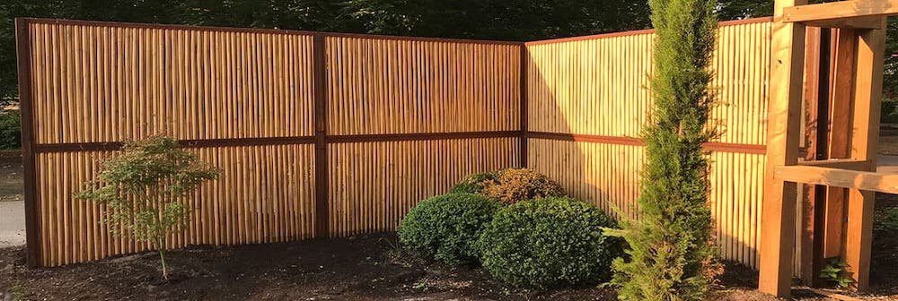 Bamboe Tuinscherm met Cortenstaal Frame 180x125cm