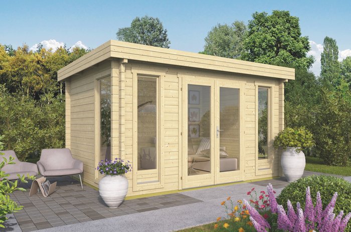 Victoria Log Cabin 4.1m x 3.0m - 58mm Logs Studio