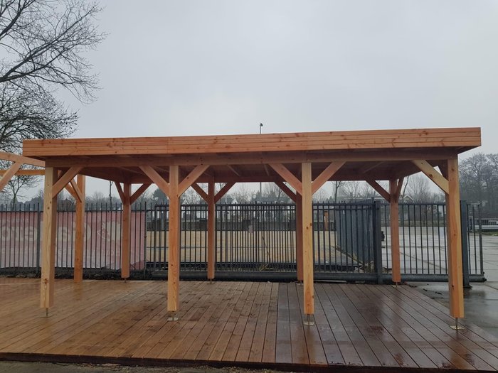 Lariks Douglas overkapping Oslo L type 5 690 x 380 cm geschaafd