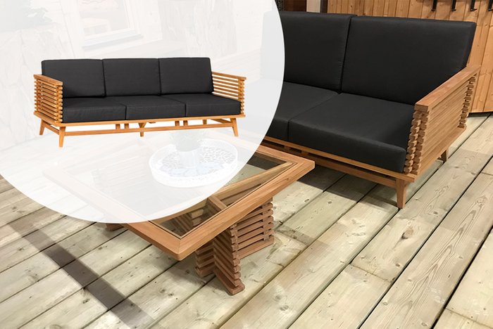 Three-Seater Bench | Comfortable Outdoor Wooden Bench | Tuin