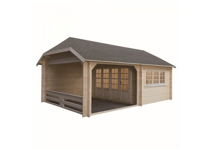 Blockhaus Oletha 785 x 510 x 257 cm - Große Veranda