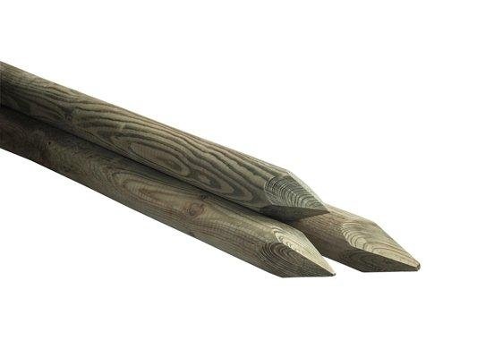 Poteaux ronds fraises de 8 cm de diametre - Bois impregne