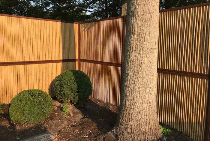 Bamboe Tuinscherm met Cortenstaal Frame 200x100cm