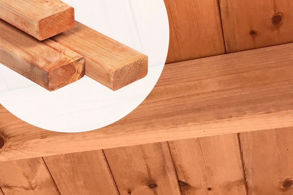 Red Class Wood ligger 4.5 x 9 cm Geschaafd Lariks Douglas kleur