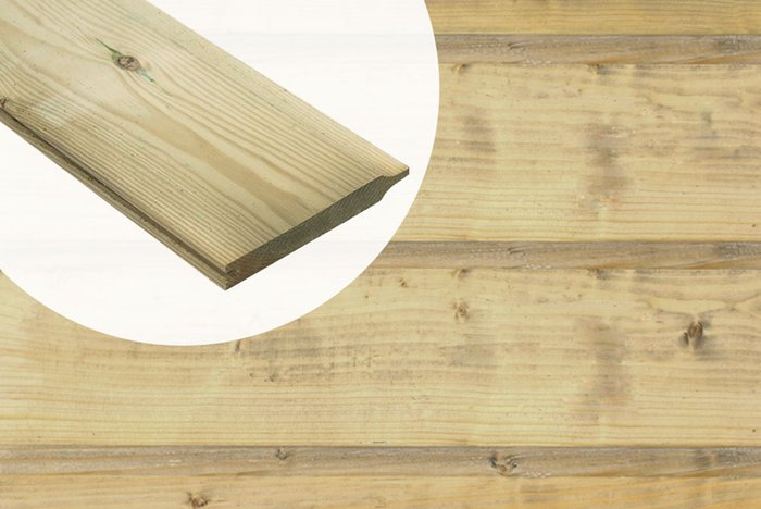 Rebated Tongue and Groove | timber cladding 18mm | Pre-treated TUIN UK