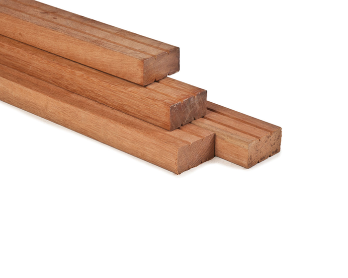 Balken 4,4 x 8,8 cm – Hartholz, doppelte V-Nut, glatt gehobelt - Gadero.de