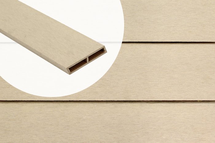 Rhombusleiste Resysta Hohlkammer Komposit Braungrau 10,5 x 2 cm