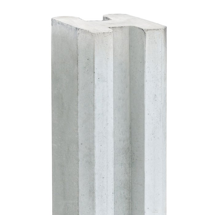 Poteaux a encoches Linde - Beton - 11.5 x 11.5 x 316 cm | Gris/Blanc