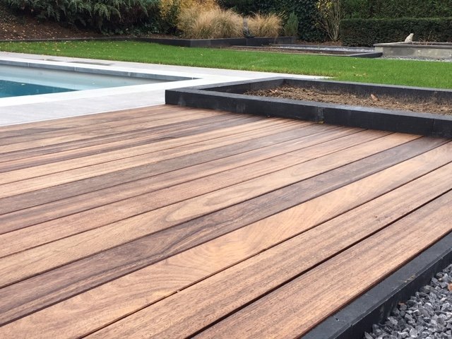 Terrasplank Padouk Hardhout 2.1 x 14.5 cm met inkeping voor clip