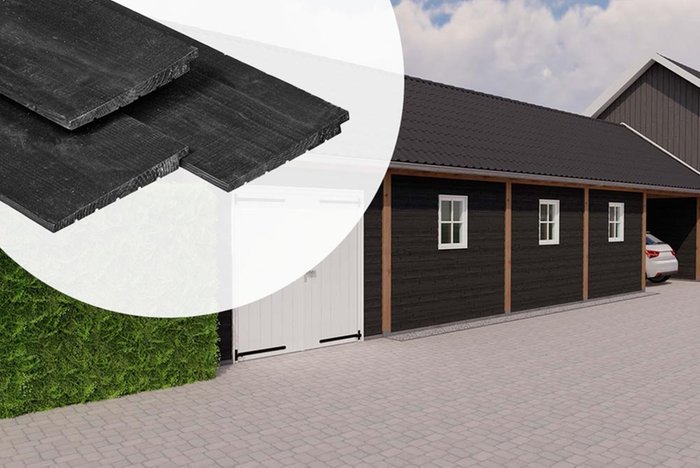 Black Pressure Treated Featherboard | 18mm x 500cm Treated Wood | Tuin