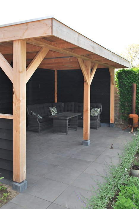 Overkapping Dalfsen Douglas 600 x 300 x 262 cm - Zwarte wanden