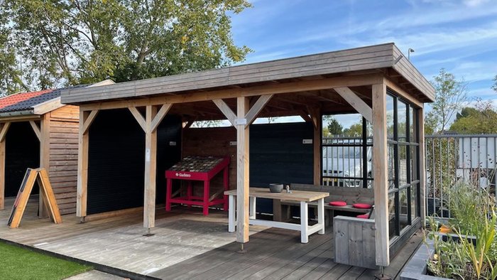 Lariks Douglas overkapping Oslo L type 5 690 x 380 cm geschaafd