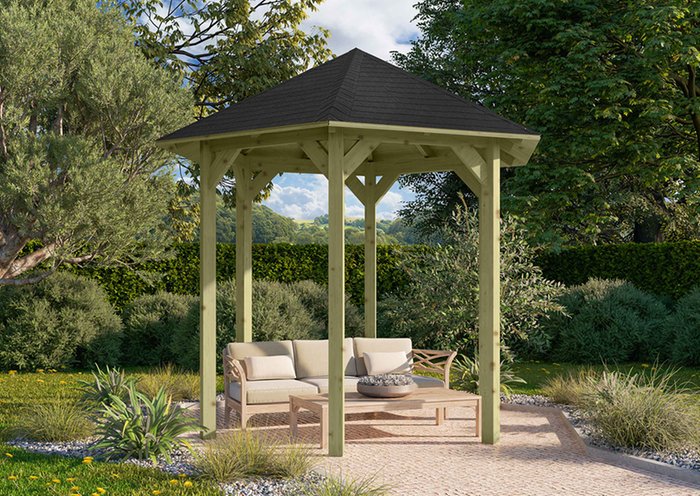 Kiosque de jardin Lissabon Karibu 299 x 260 x 280 cm - Bois impregne