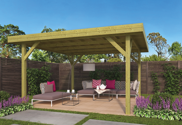 Laube Modern Groß 445 x 445 cm Impragniert