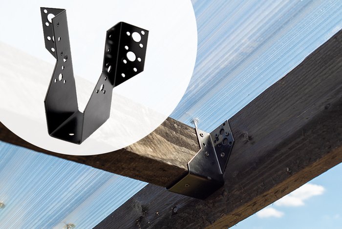 Raveeldrager Zwart voor 5x10 cm balken - Zwarte Raveeldragers