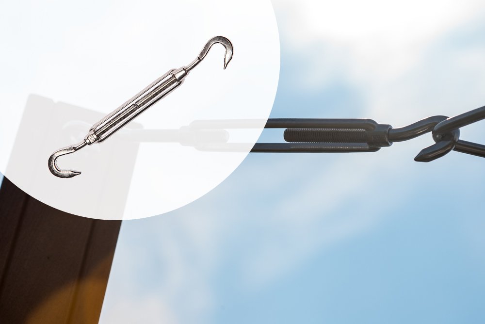 Spanhaak M8 RVS voor oa zonnedoek draadspanner