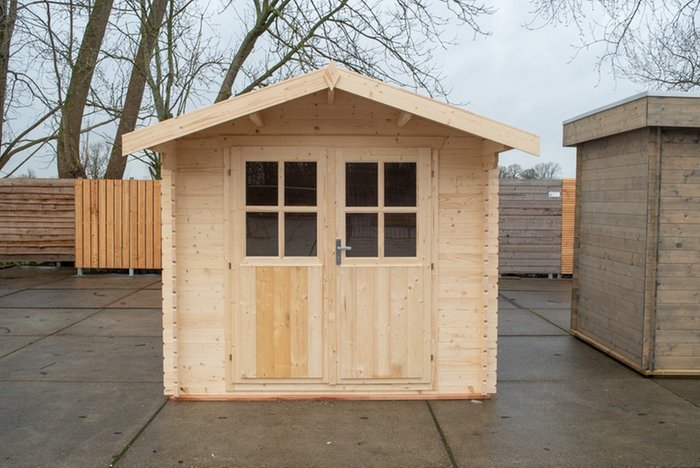 Cabane de jardin Gitte 260 x 260 x 241 cm + avancee de 70 cm