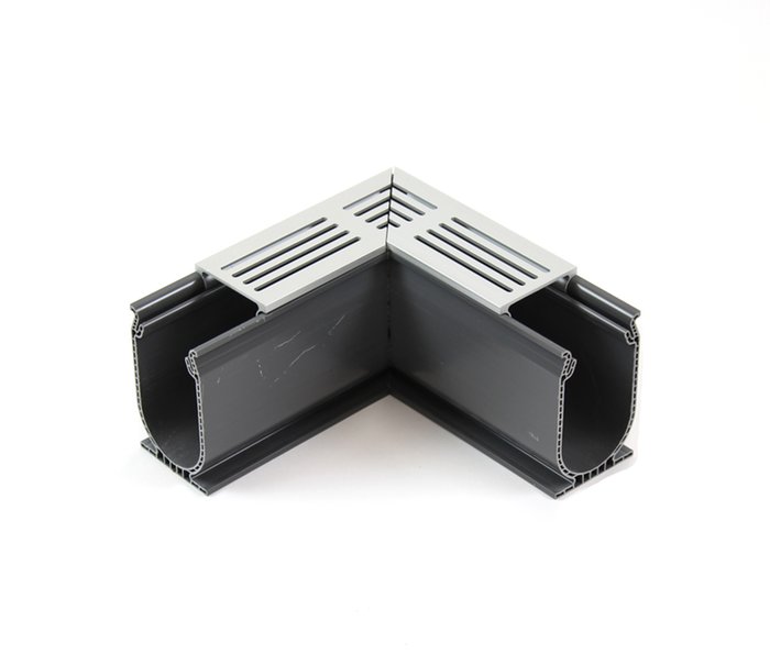 Ultra drain watergoot hoekstuk met rooster