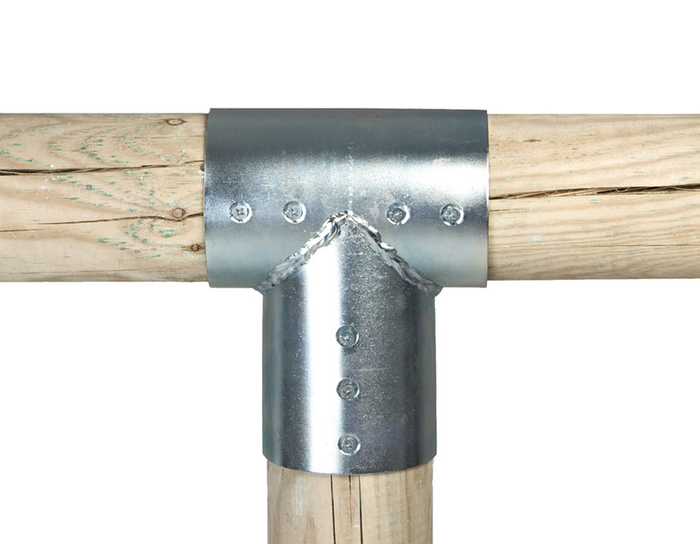Round Timber Post Three Way Connector