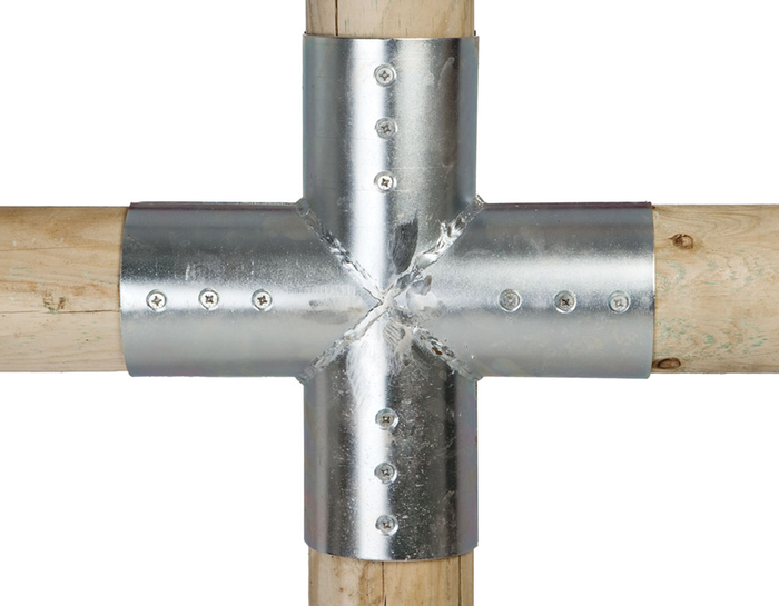 Round Post Four Way Connector