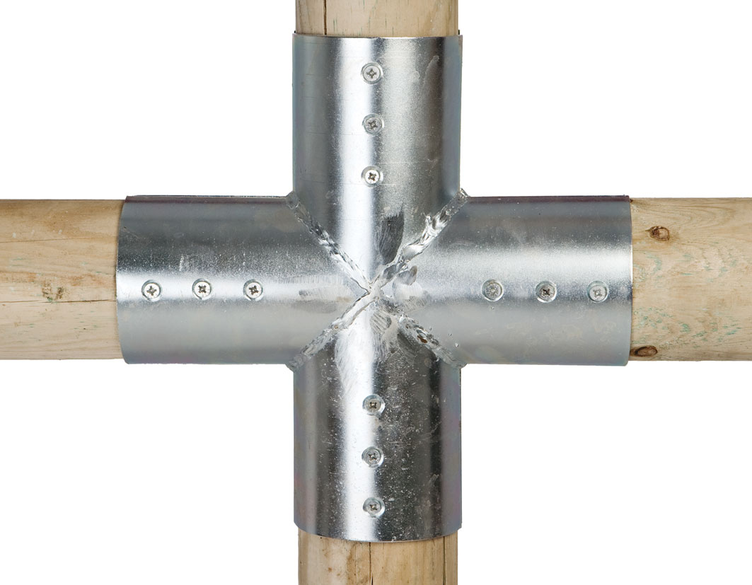 Round Post Four Way Connector