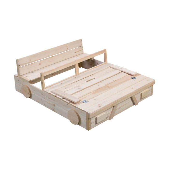 Houten zandbak auto blank 120 x 100 x 20 cm